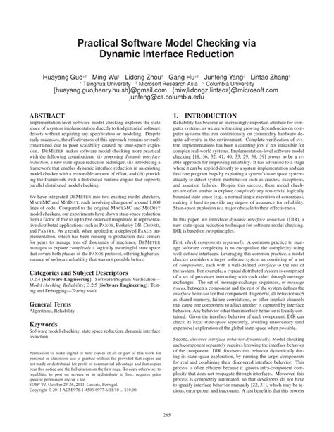 Pdf Practical Software Model Checking Via Dynamic Interface Reduction