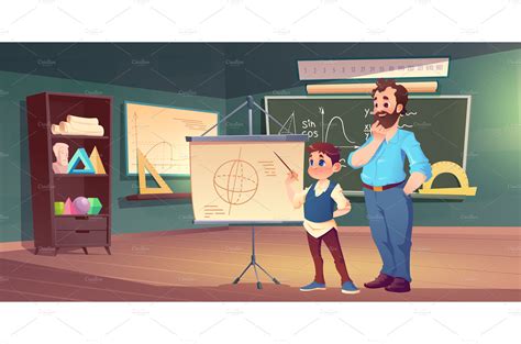 Mathematics Class In School With Vector Graphics ~ Creative Market