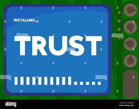 Cartoon Computer With The Word Trust Message Of A Screen Displaying An Installation Window