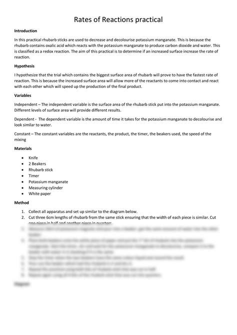 Rates Of Reaction Chemistry Year 11 Sace Thinkswap