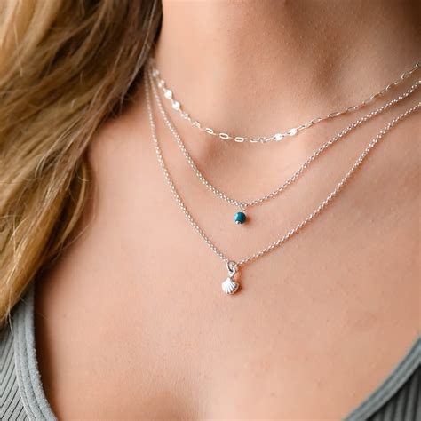 Layered Silver Multi Chain Necklace Set Silver Multi Strand Necklace
