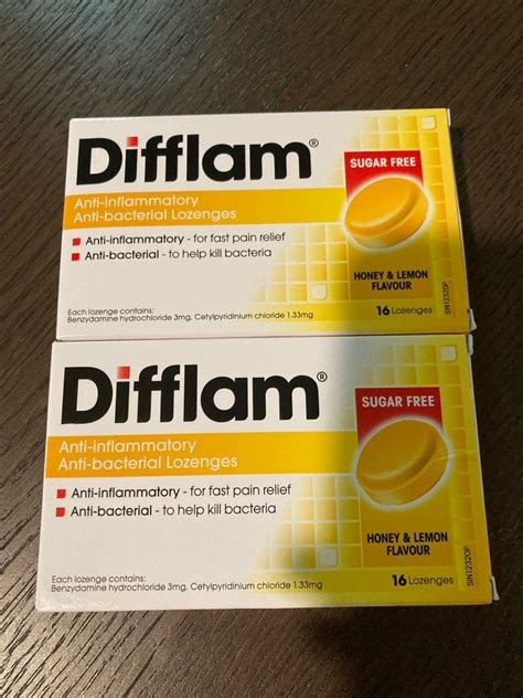 Difflam Lozenges Health And Nutrition Health Supplements Vitamins And Supplements On Carousell