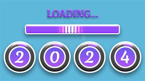 2024 New Year Loading Animation With Loading Bar In Purple Colour Stock Footage Video Of Color