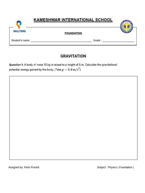 Class 9 Phy Gravitation Pdf