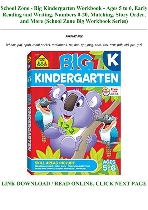 Ebook Pdf School Zone Big Kindergarten Workbook Ages 5 To 6
