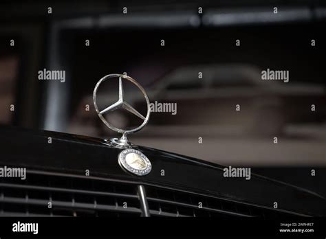 Antalya Turkey January 31 2024 Original Mercedes Benz E Class Logo Standing On The Front