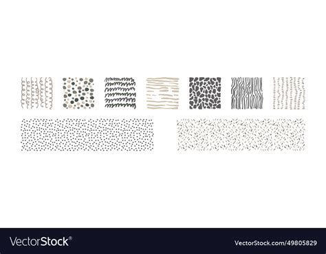 Hand Drawn Square Seamless Pattern And Doodle Vector Image
