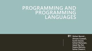 Programming And Programming Languages Pptx