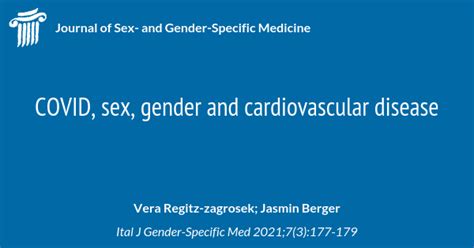 Covid Sex Gender And Cardiovascular Disease Journal Of Sex And