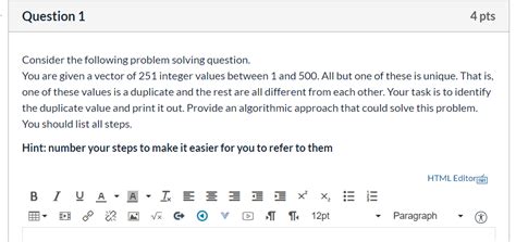 Solved Question Pts Consider The Following Problem Chegg