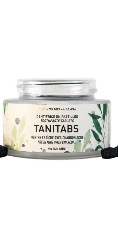 Buy Tanit Toothpaste Tablets Jar Mint Activated Charcoal At Wellca