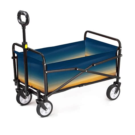 Outdoor Collapsible Wagon Sunset Sky Sunrise Yellow Blue Sky Sea Beach