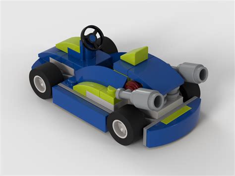 Lego Moc Dual Exhaust Go Kart Blue And Lime By Welsh Dynasty Builds Rebrickable Build With