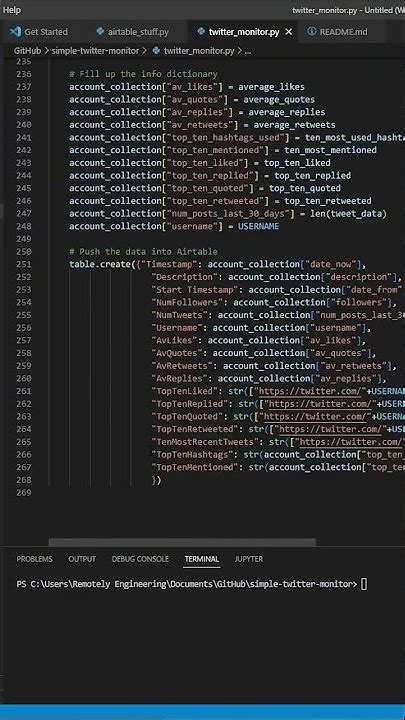 Twitter To Python To Airtable Shorts Pythonprojects Youtube