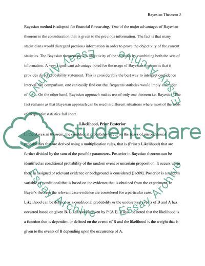 Reverend Thomas Bayes Theorem Essay Example Topics And Well Written Essays 3750 Words