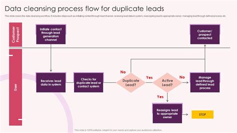 Data Cleansing Process Flow For Duplicate Leads Streamlining Customer