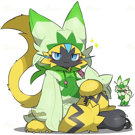 Floragato And Zeraora Pokemon Drawn By Tarotontaro Danbooru