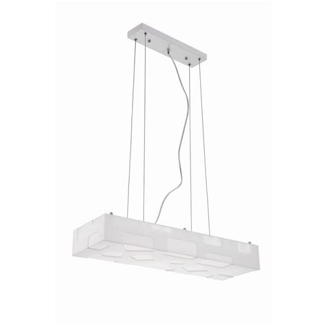 Rectangular Pendant Lamp With Design Made Of Metal Material And White Acrylic Forme