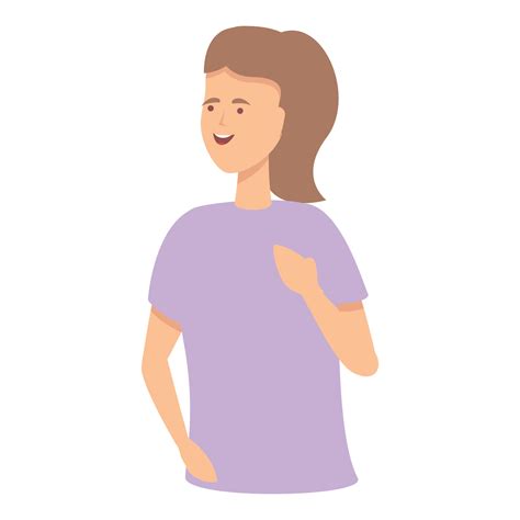 Happy Girl Icon Cartoon Vector Person Wow 14294742 Vector Art At Vecteezy