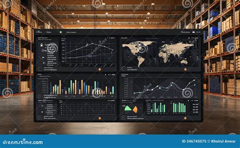 Modern Warehouse Inventory Management Software With Data Analytics Dashboard Stock Illustration