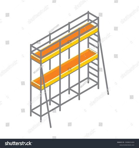 Isometric Scaffolding Installation Vector Illustration Construction Stock Vector Royalty Free