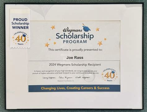Wegmansscholarship 2024recipient Opportunitiesahead Joseph Rass 14 Comments