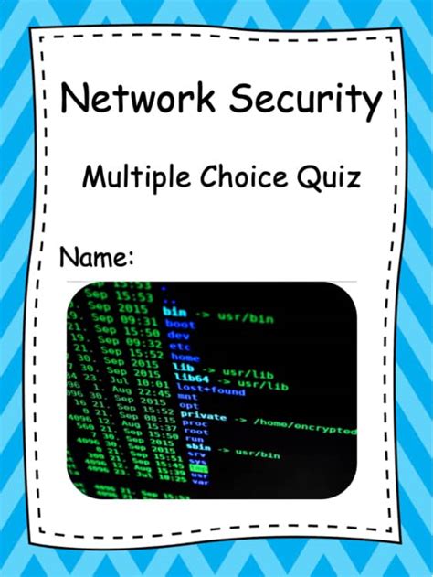 Network Security Multiple Choice Quiz By High School With Hannah