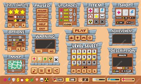 Premium Vector User Interface For Creating Game