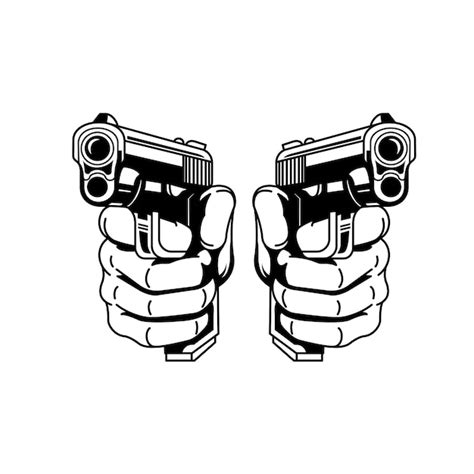 Premium Vector Hand Gun Illustration Design Vector