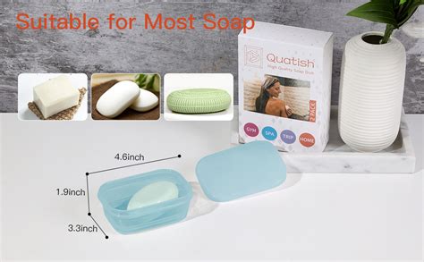 Quatish Leakproof Soap Dish With Lid And Draining Layer