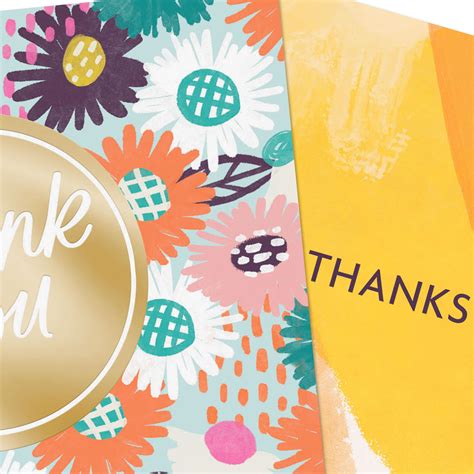 Floral And Brushstroke Thank You Cards Pack Of 10 Boxed Cards Hallmark