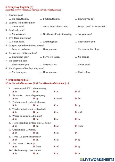 English A11 Final Test Online Exercise For Live Worksheets