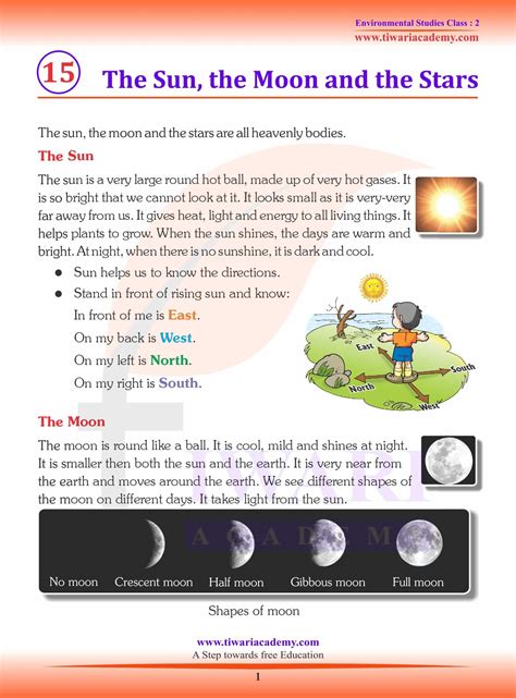 Ncert Solutions For Class 2 Evs Chapter 15 The Sun Moon And Stars
