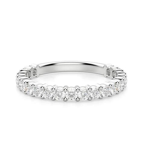 200 Tcw Round Brilliant Cut Eternity Wedding Ring 18k White Gold