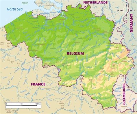 Premium Vector Detailed Physical Map Of Belgium