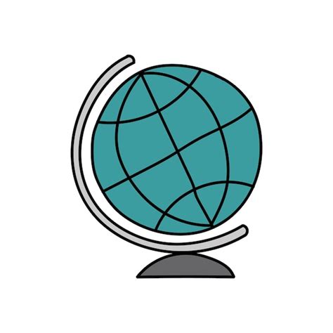 Premium Vector Globe Hand Drawn Color Vector Illustration