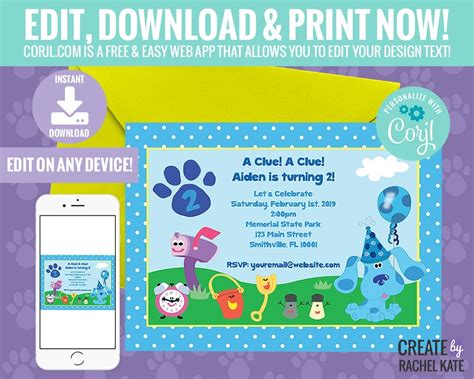 Printable Blues Clues Invitation