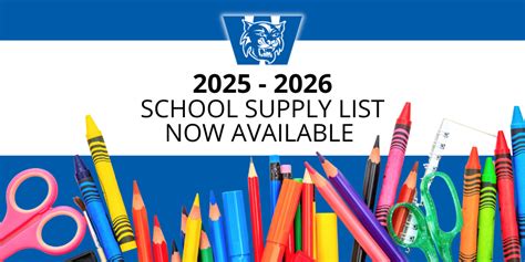 School Supply List Westmont Elementary School