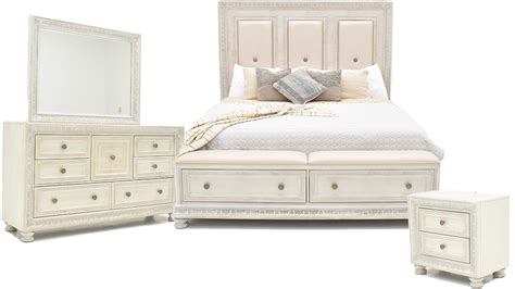 Ava Queen Storage Bed Set White
