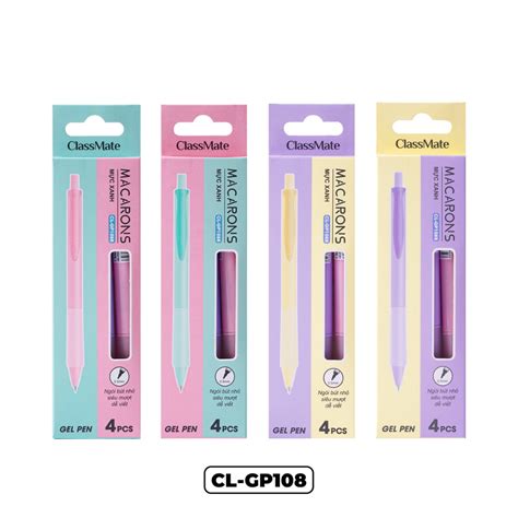 Box Of 4 Classmate 05mm Classmate Nib Gel Ballpoint Pens Macarons