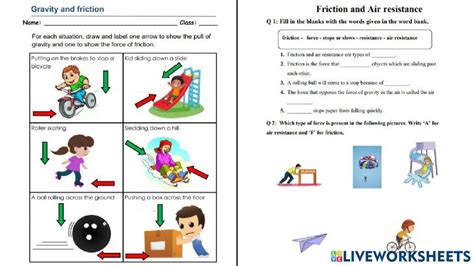 Friction And Gravity Worksheet Worksheets Library
