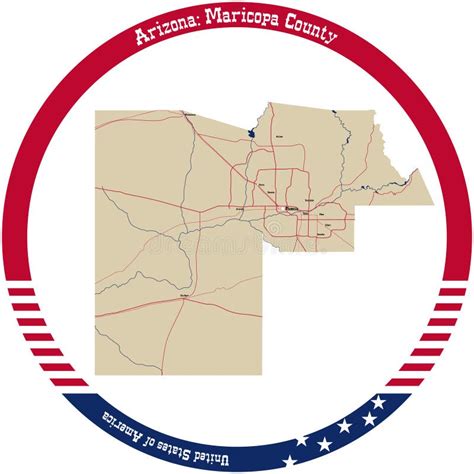 Map Of Maricopa County In Arizona Usa Stock Vector Illustration Of