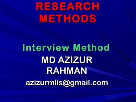 interview as a method for qualitative research ppt