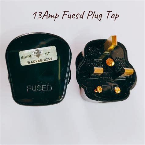 13amp Fused Plug Top Black Shopee Malaysia