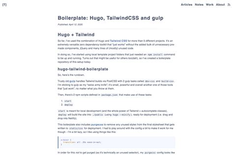 Hugo Tailwind Boilerplate
