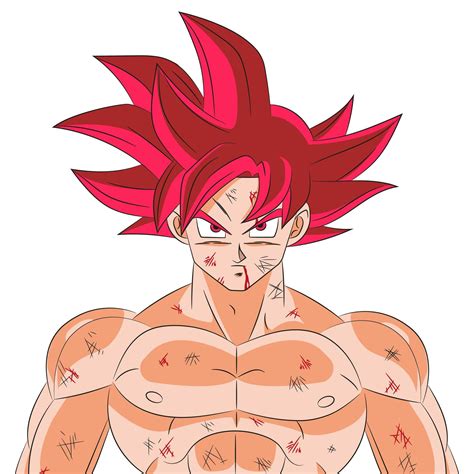 Goku Ssj God Close Up With Battle Damage 63057307 Vector Art At Vecteezy