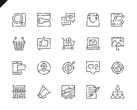 Simple Set Marketing Line Icons For Website And Mobile Apps 252703 Vector Art At Vecteezy