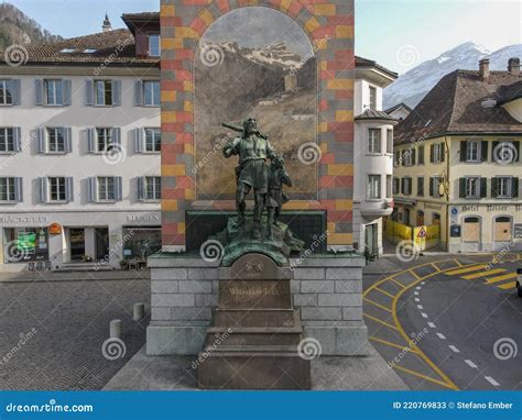 The Monument Of Wilhelm Tell At Altdorf On Switzerland Editorial Stock