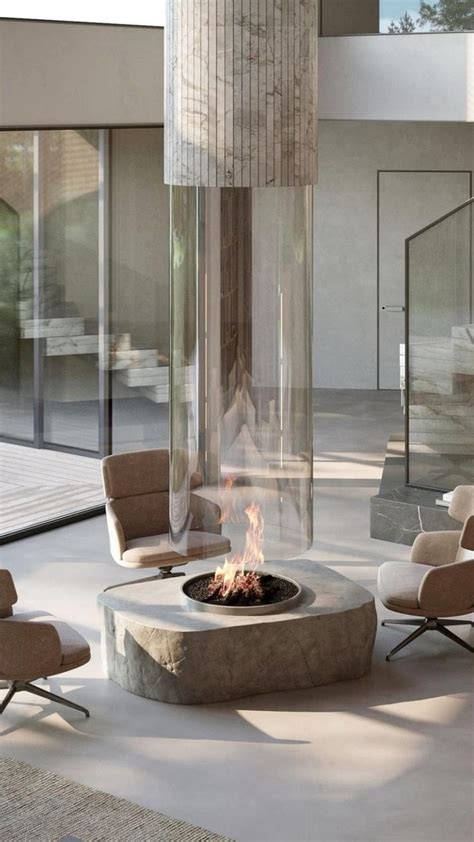 Glass Facade Fireplace For Modern Home Decor
