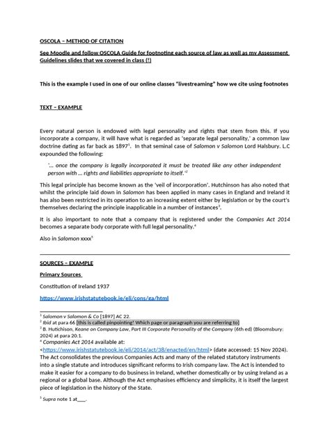 Oscola How To Cite Example Pdf Legal Liability Civil Law Legal System